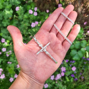 Large Sterling Silver Crucifix Pendant Necklace 6.3cm | 20 22 24 Inch ...
