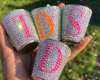 Custom Rhinestone Shot Glasses Stainless Steel Bling Shot - Etsy