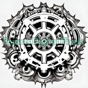 Gear Tattoo References Mechanical Gear Art Traditional Gear Tattoo ...