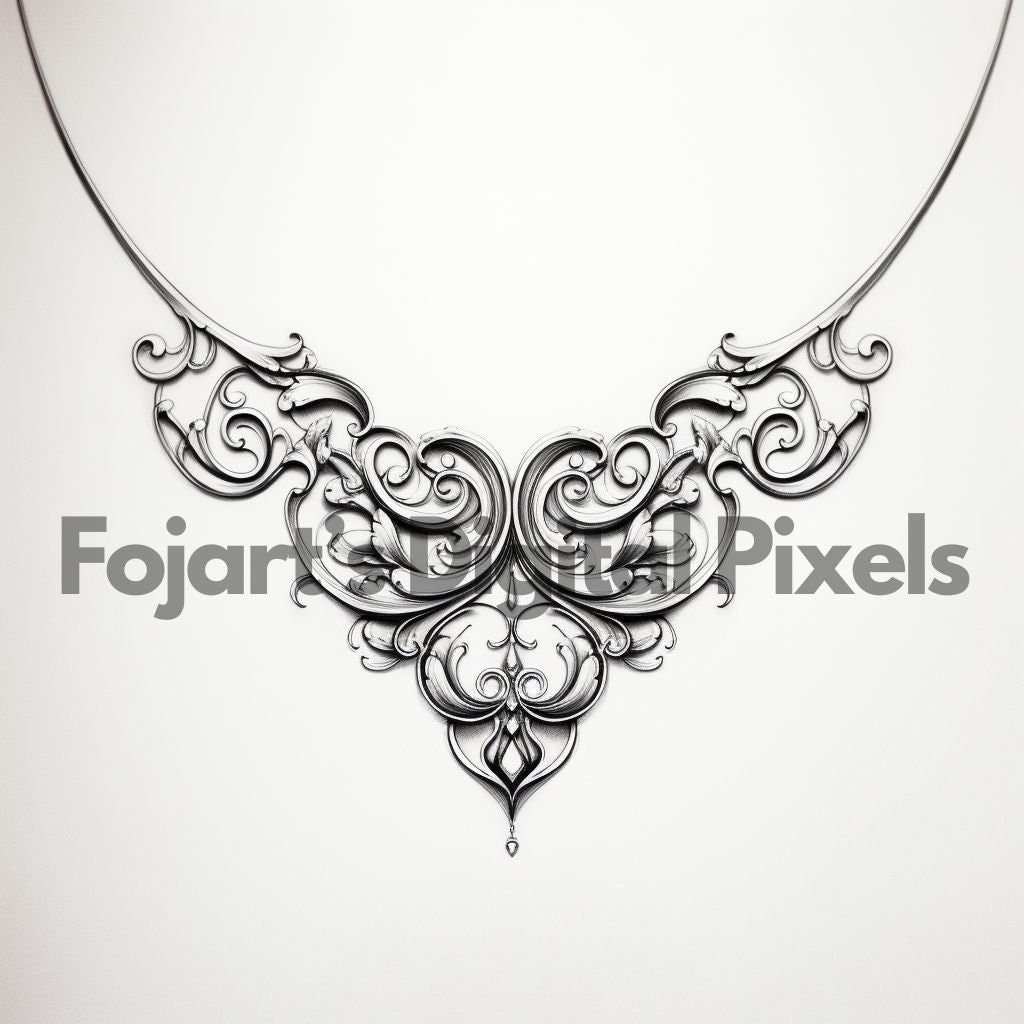 Necklace Tattoo Ideas Simple Necklace Tattoo Designs Necklace Tattoo ...