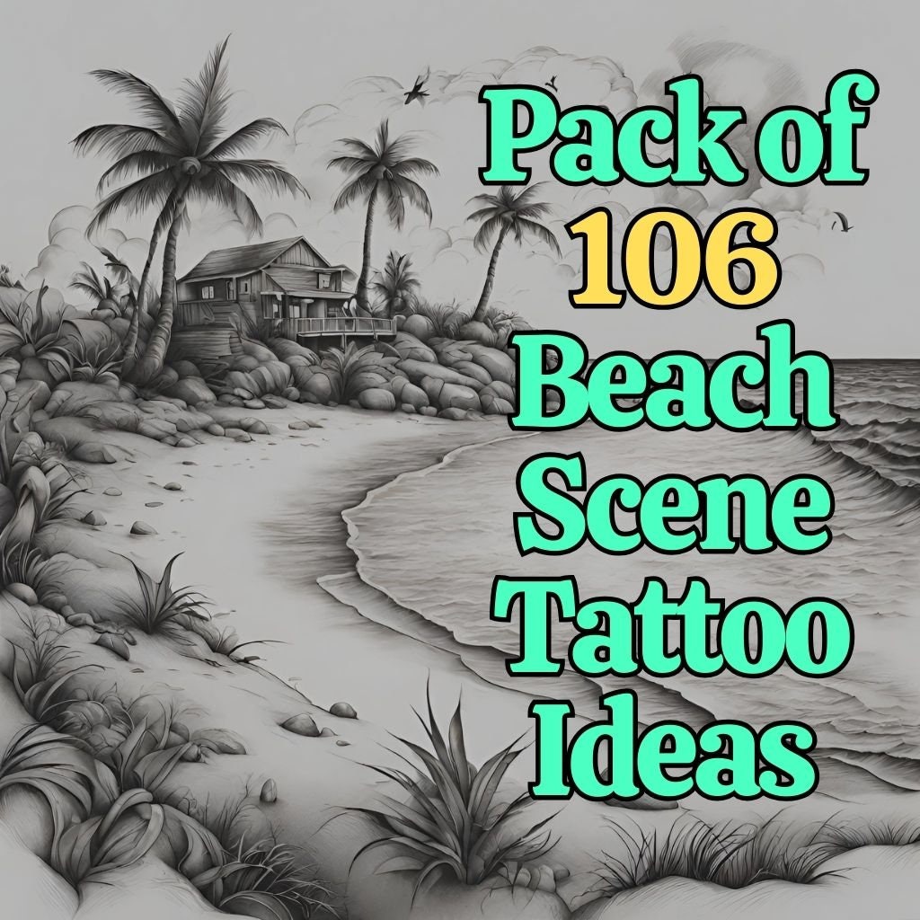 Tropical Beach Scene Tattoos