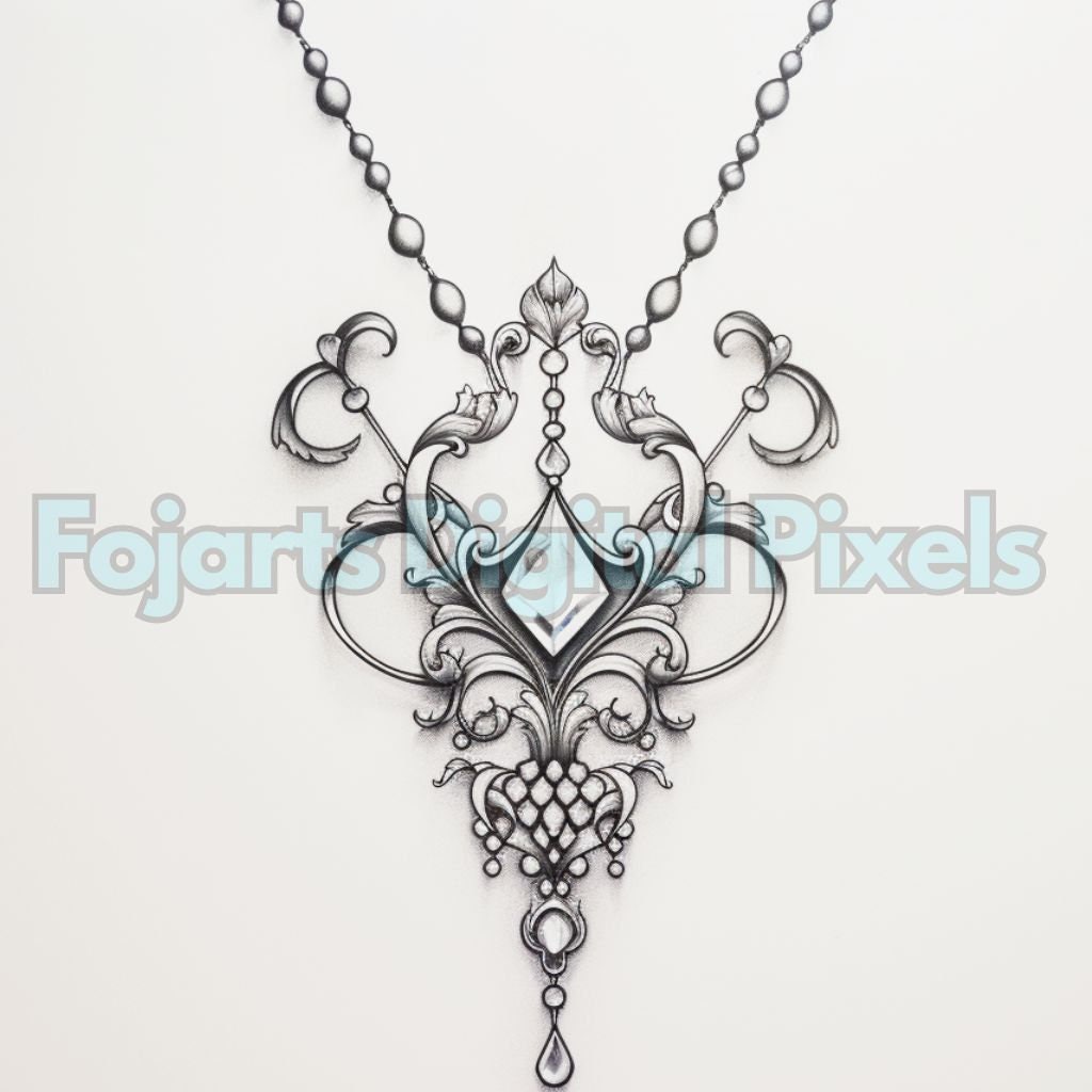 Necklace Tattoo Ideas Simple Necklace Tattoo Designs Necklace Tattoo ...