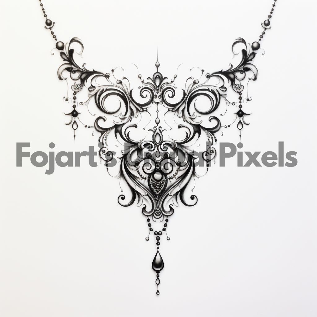 Necklace Tattoo Ideas Simple Necklace Tattoo Designs Necklace Tattoo ...
