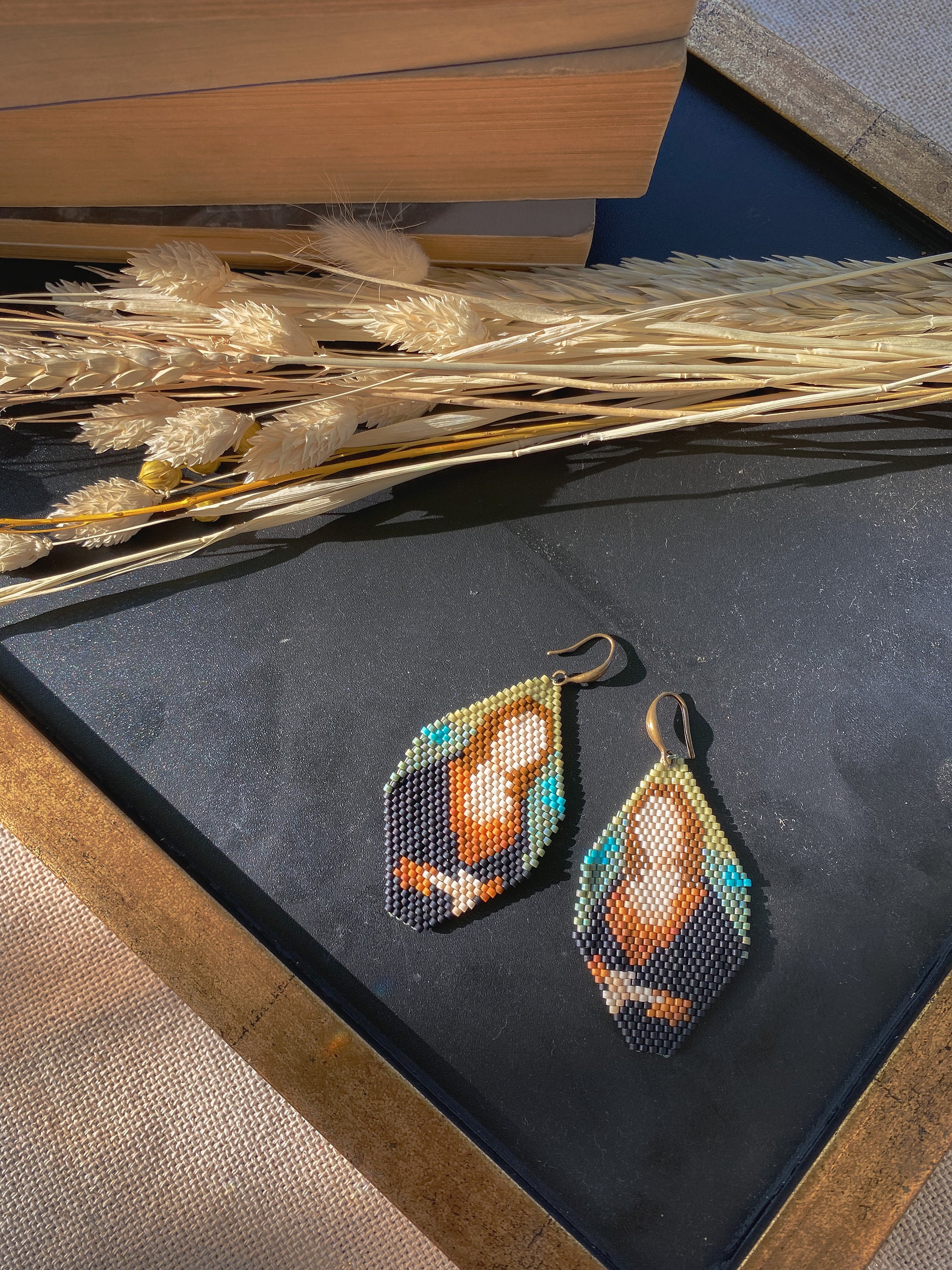 Mona Lisa Earrings, Inspired by Leonardo Da Vinci's Mona Lisa, Bead ...
