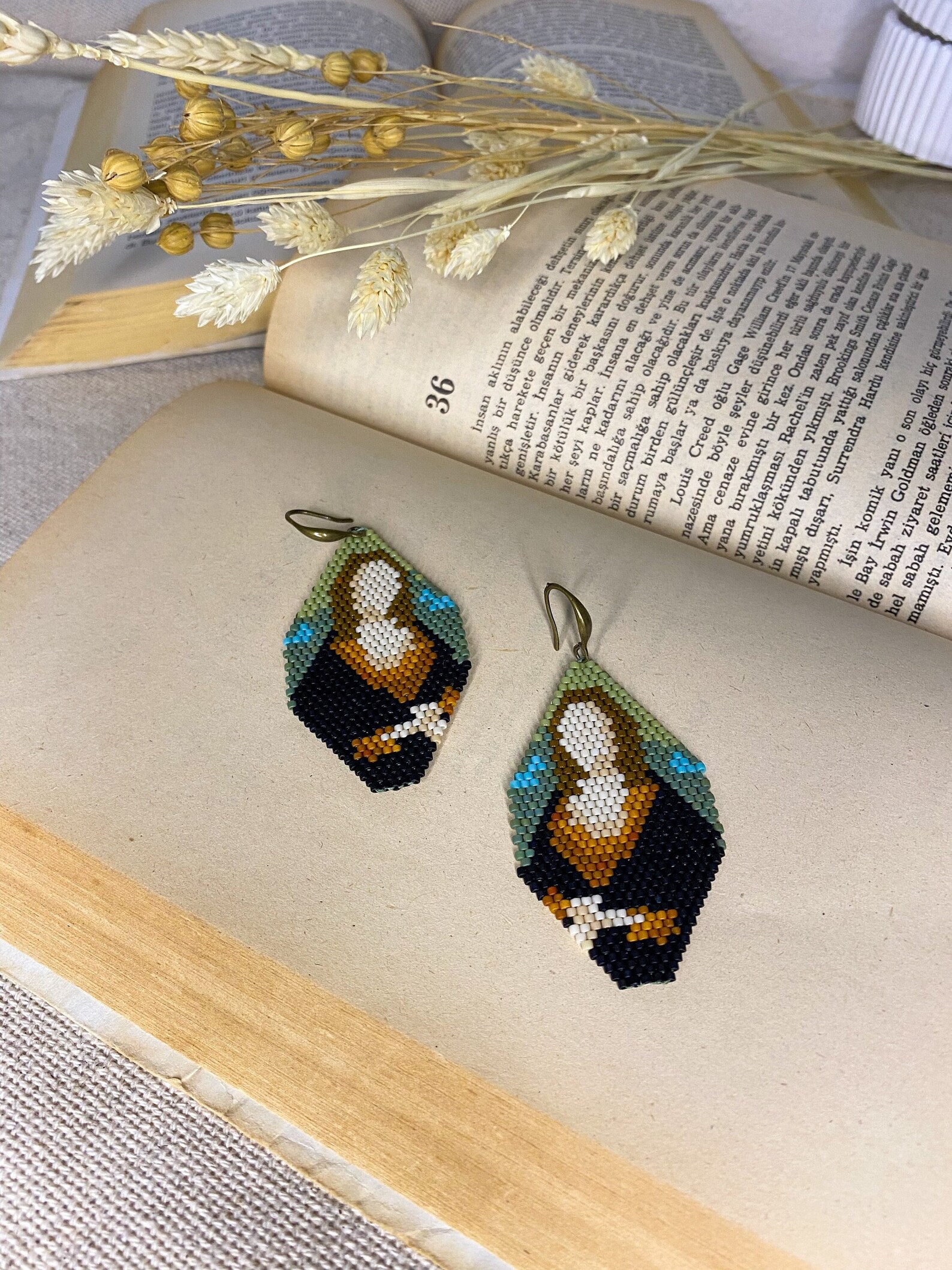 Mona Lisa Earrings, Inspired by Leonardo Da Vinci's Mona Lisa, Bead ...