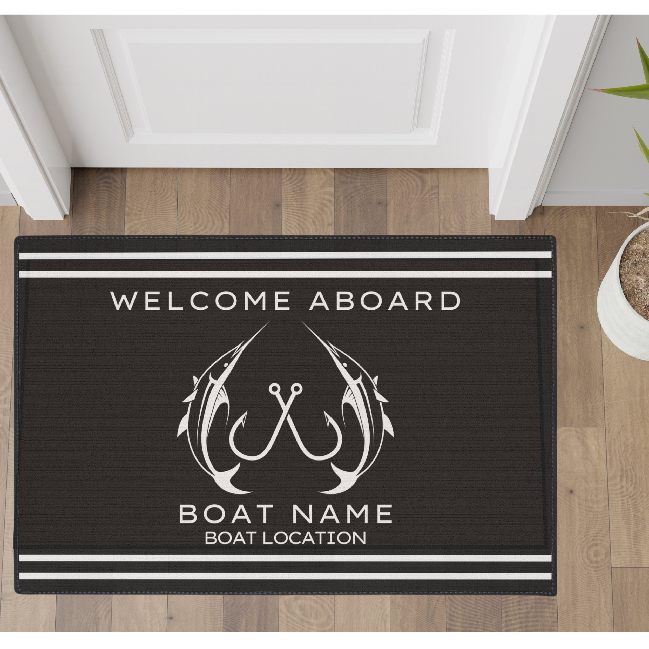 Boat Mat Personalized Boat Gift Idea Nautical Mat Fishing Decor ...