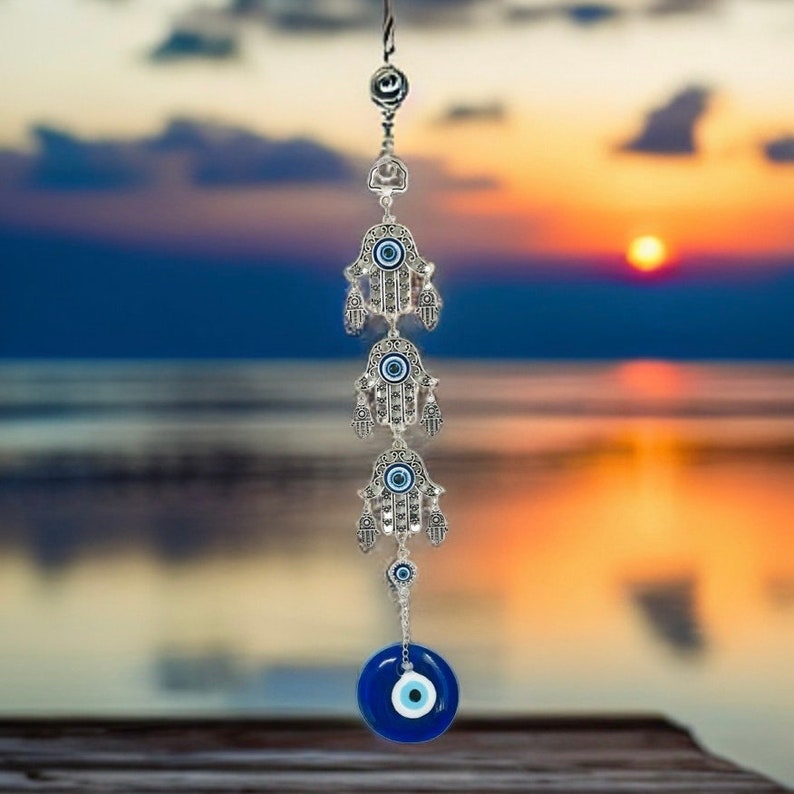 Lucky Turkish Nazer Hamza Hand Evil Eye Wall Hanging Decoration Decor ...