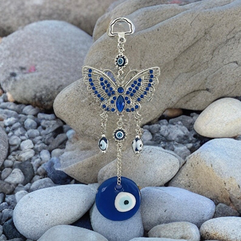 Lucky Butterfly Evil Eye Wall Hanging Decoration - Etsy