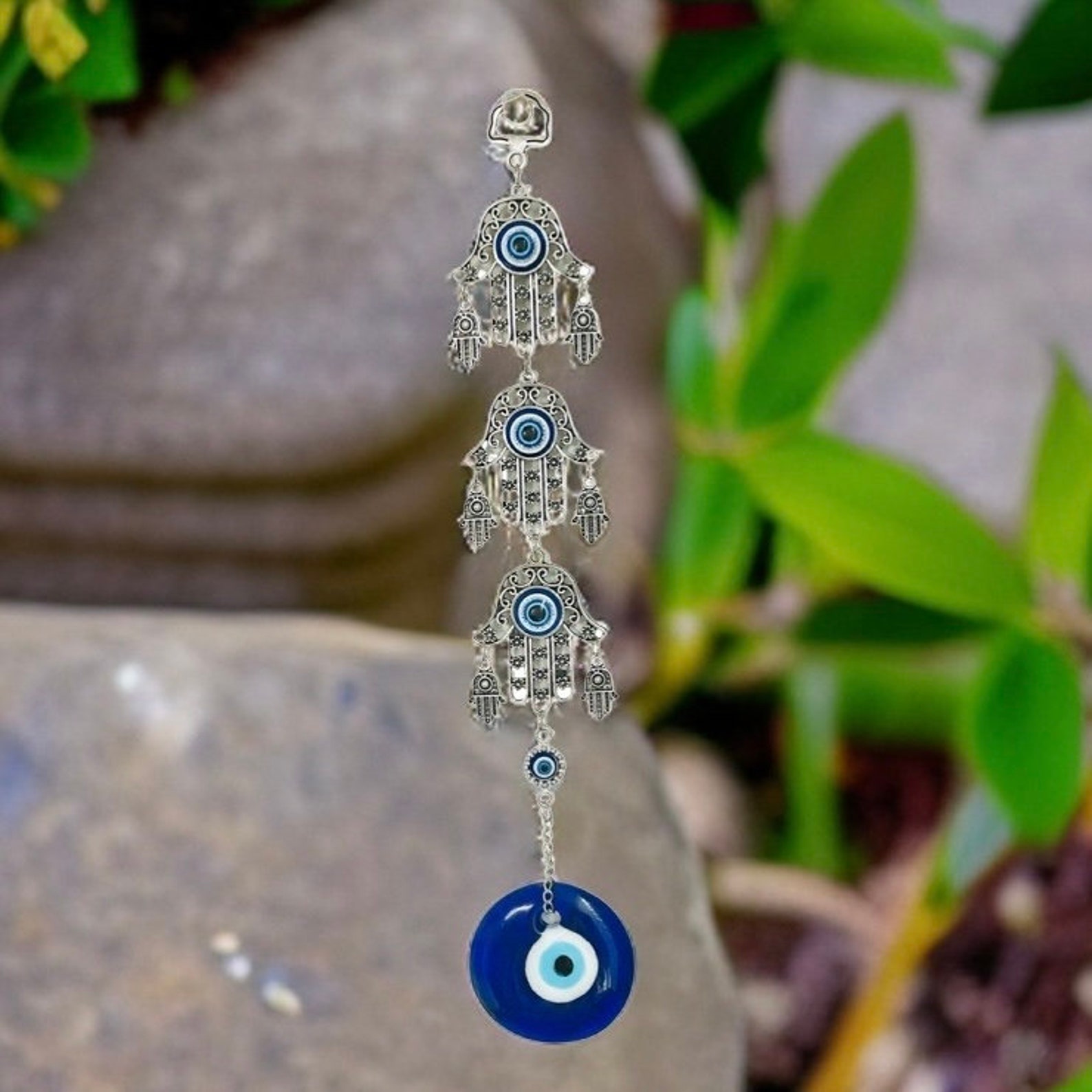 Lucky Turkish Nazer Hamza Hand Evil Eye Wall Hanging Decoration Decor ...