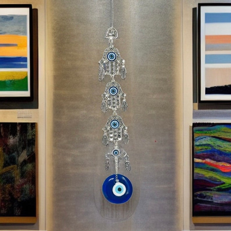 Lucky Turkish Nazer Hamza Hand Evil Eye Wall Hanging Decoration Decor ...
