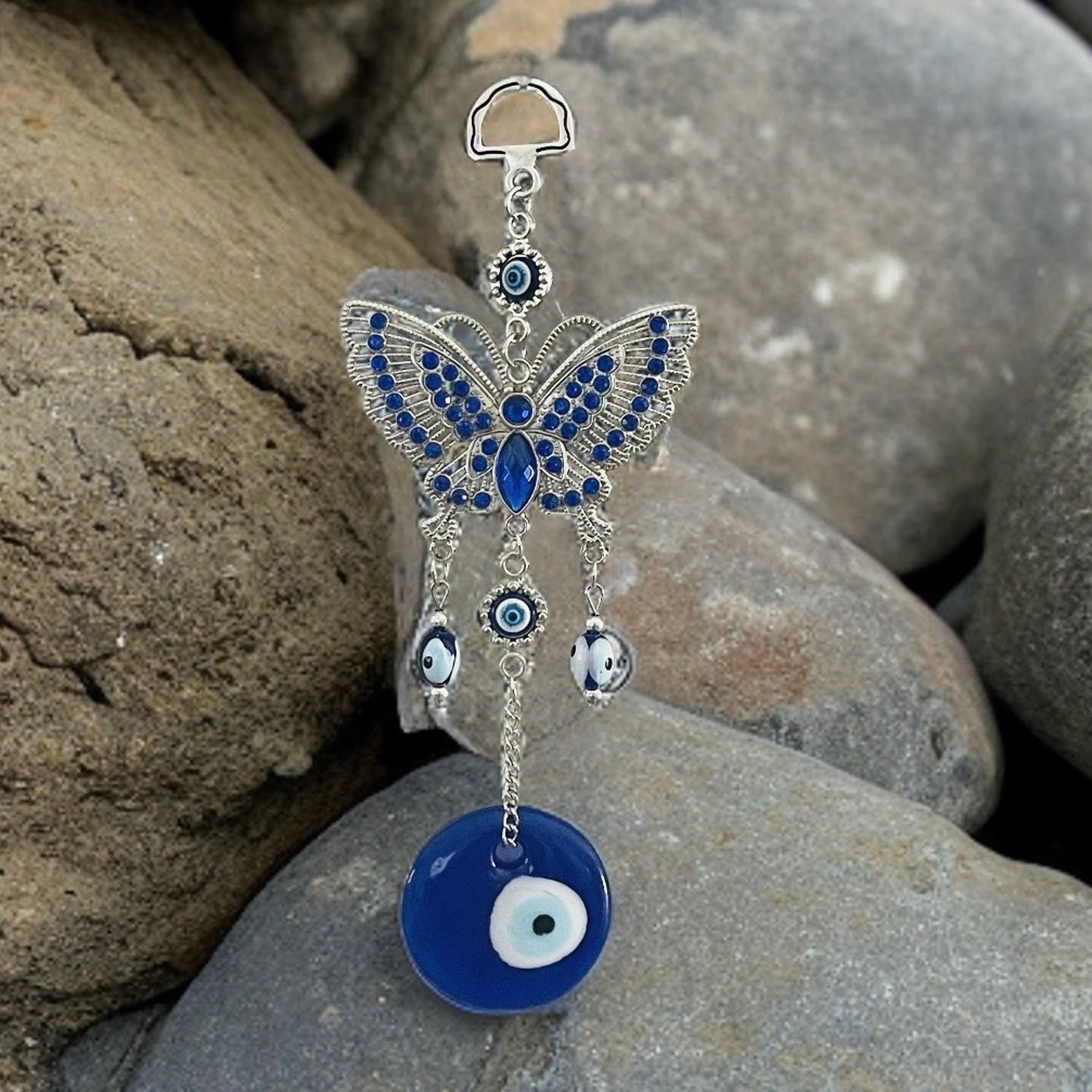 Lucky Butterfly Evil Eye Wall Hanging Decoration - Etsy