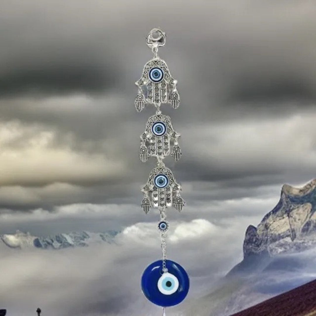 Lucky Turkish Nazer Hamza Hand Evil Eye Wall Hanging Decoration Decor ...
