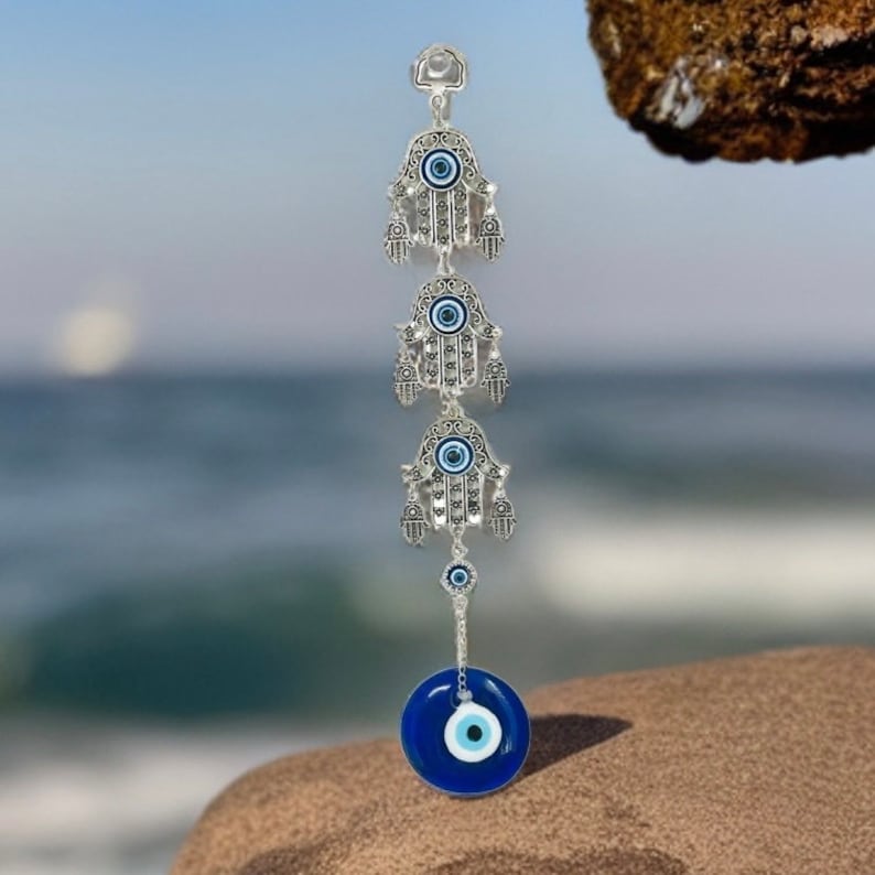 Lucky Turkish Nazer Hamza Hand Evil Eye Wall Hanging Decoration Decor ...