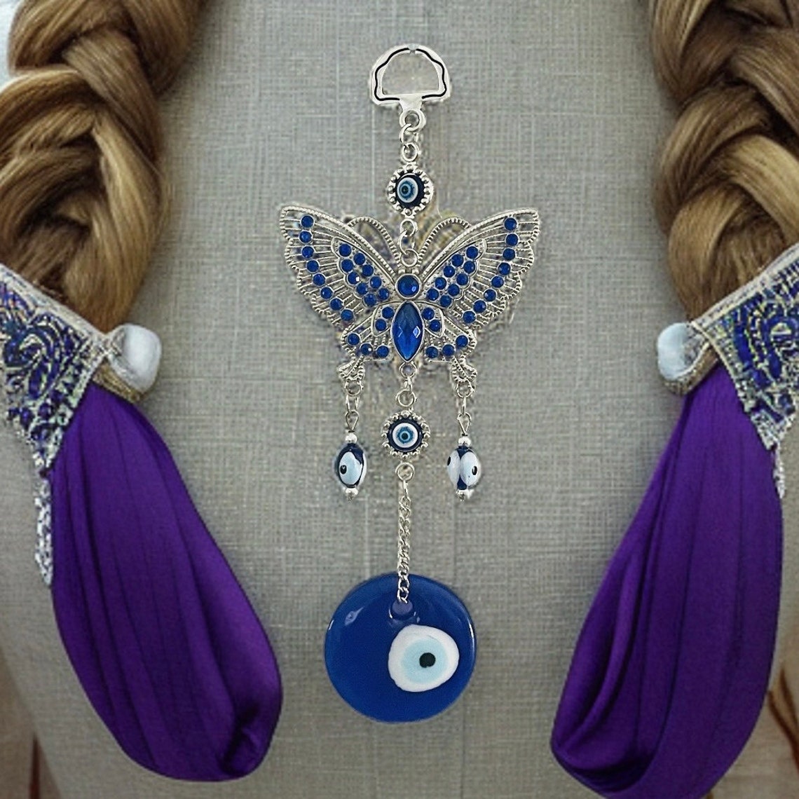 Lucky Butterfly Evil Eye Wall Hanging Decoration - Etsy