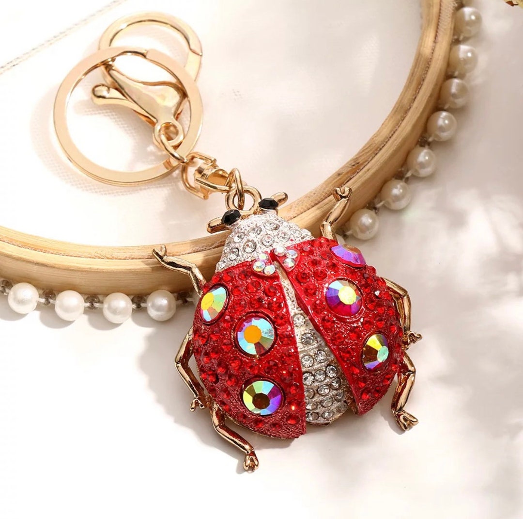 Lucky Ladybug Keychains Animals Ornaments Woman’s Fashion Car Keychains ...