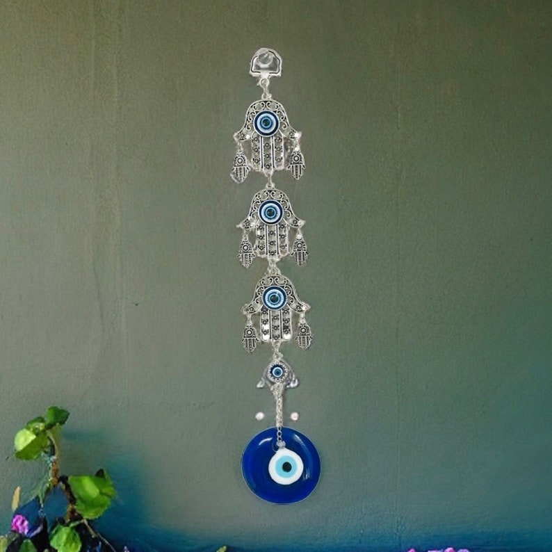 Lucky Turkish Nazer Hamza Hand Evil Eye Wall Hanging Decoration Decor ...