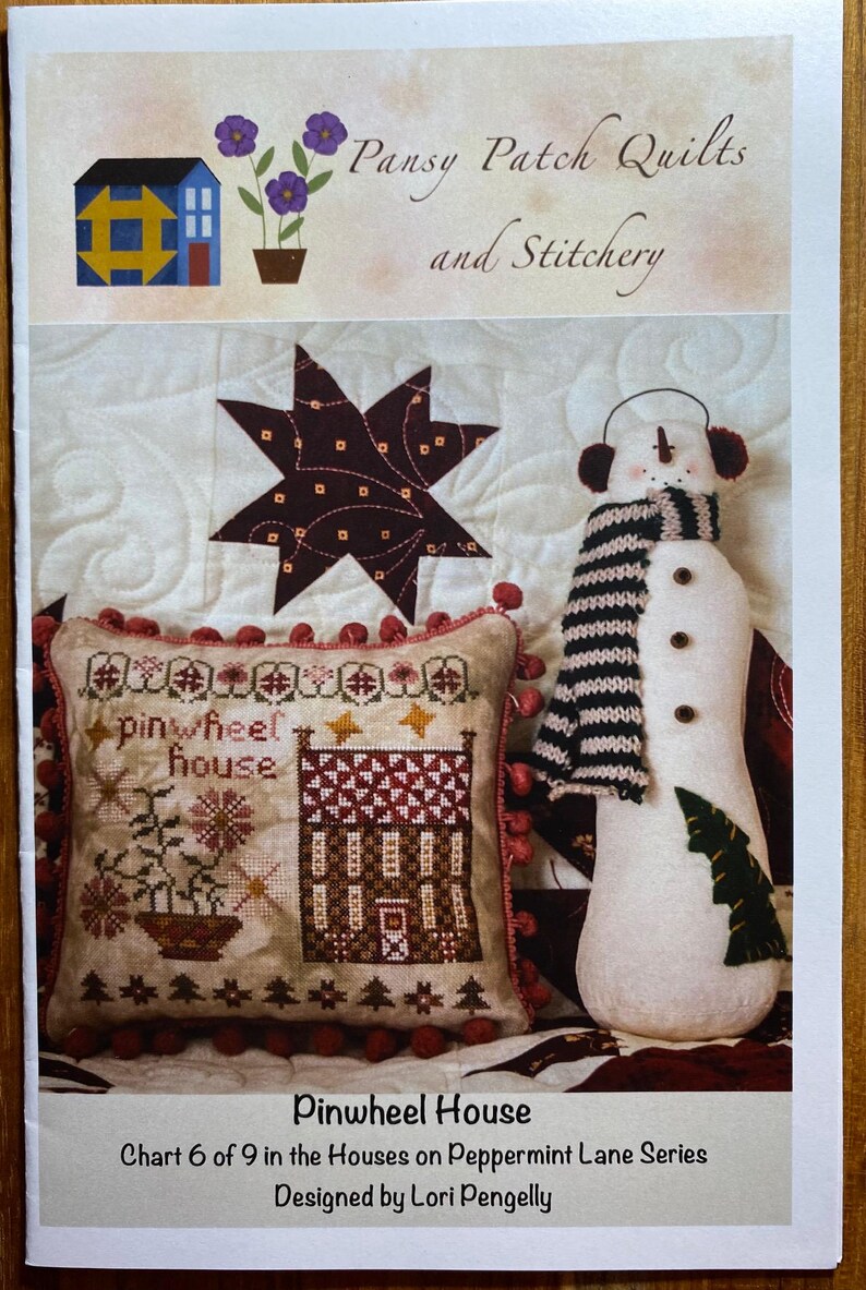 Cross Stitch Pattern, Free Shipping, PINWHEEL HOUSE, Pansy Patch Quilt ...