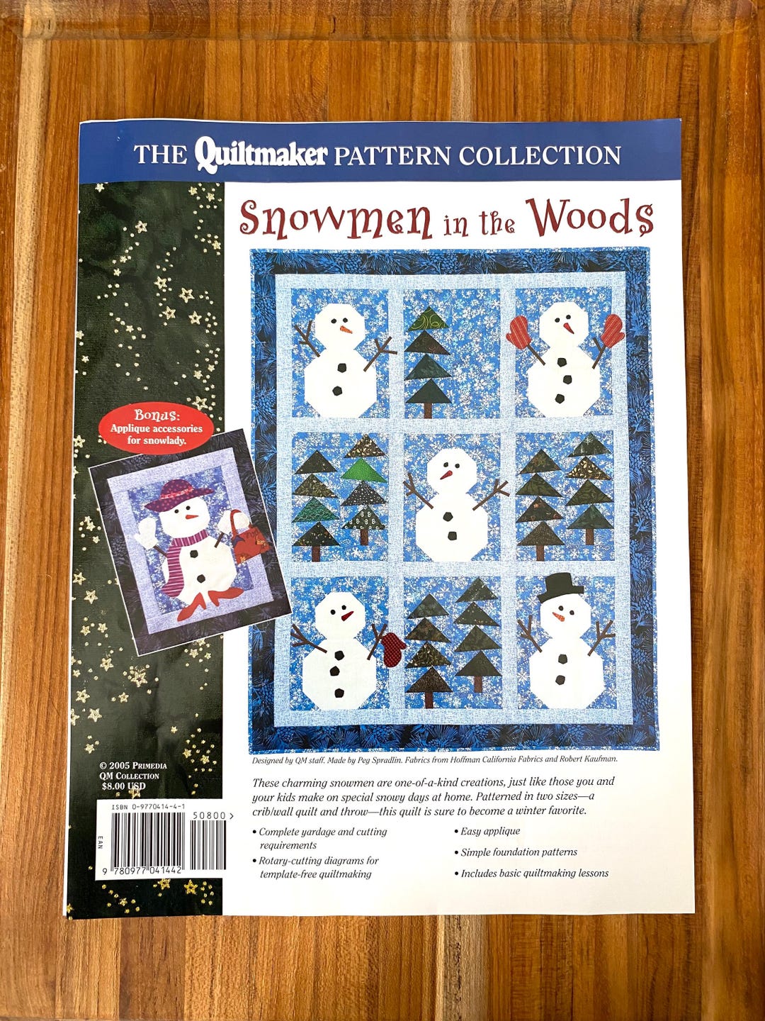 Snowman Quilt Pattern, Snowman in the Woods, Easy Snowman /winter ...