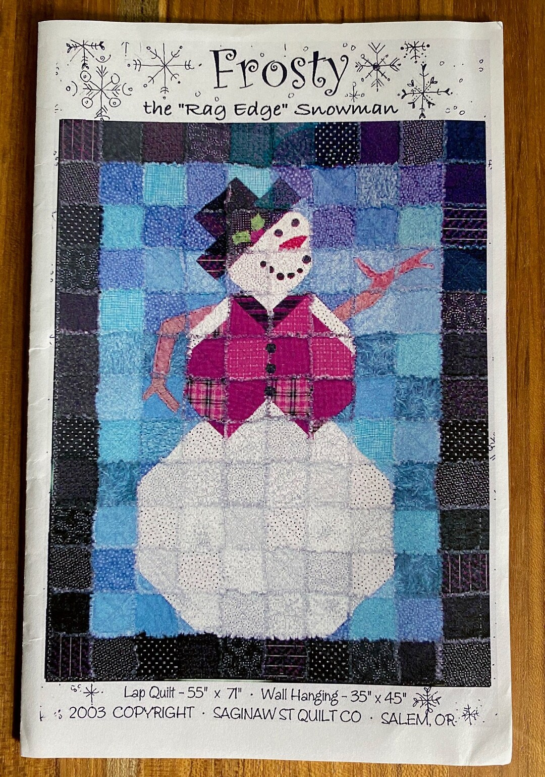 Rag Quilt Pattern, Frosty the Snowman Rag Quilt Pattern, Christmas Rag ...
