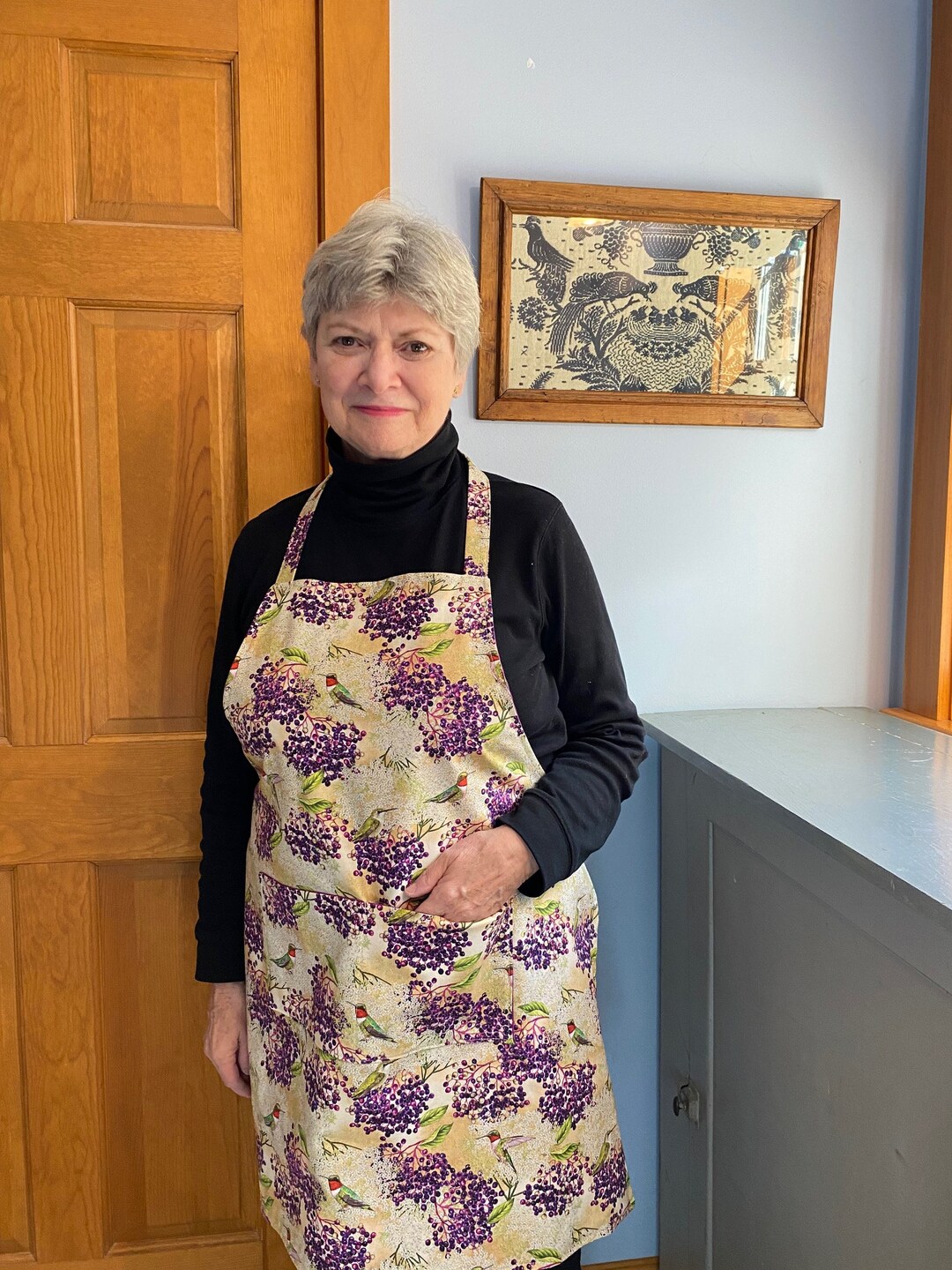 Kitchen Apron, Hummingbird Apron - Birds & Berries of Maine Fabric, - Etsy