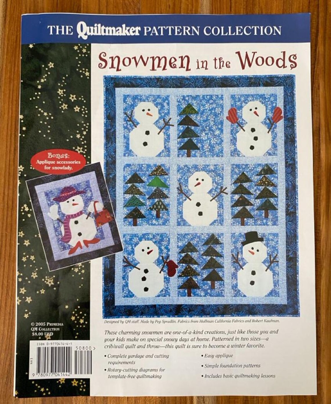 Snowman Quilt Pattern, Snowman in the Woods, Easy Snowman /winter ...