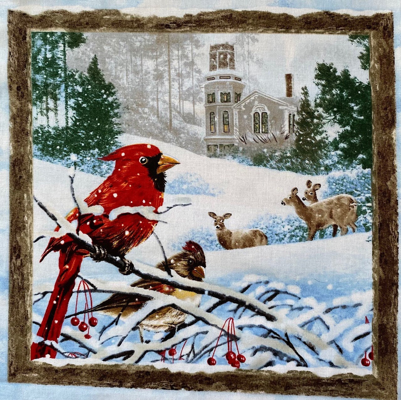 Winter Themed Fabric Panel, Fabric Panel for Quilt or Wall Hanging ...