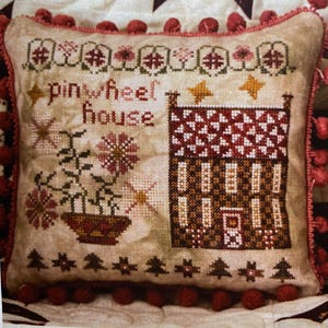 Cross Stitch Pattern, Free Shipping, PINWHEEL HOUSE, Pansy Patch Quilt ...