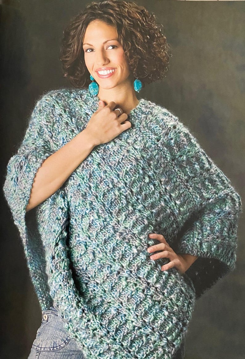 Big Needle Knitting Pattern Book: Fast Knit Afghans, Sweaters, Shawls ...