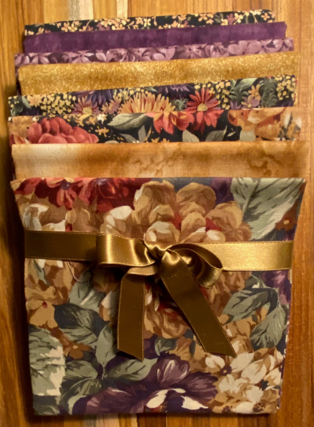 Fat Quarter Bundle, "antique Remembrance" Fat Quarters, Gold, Purple ...