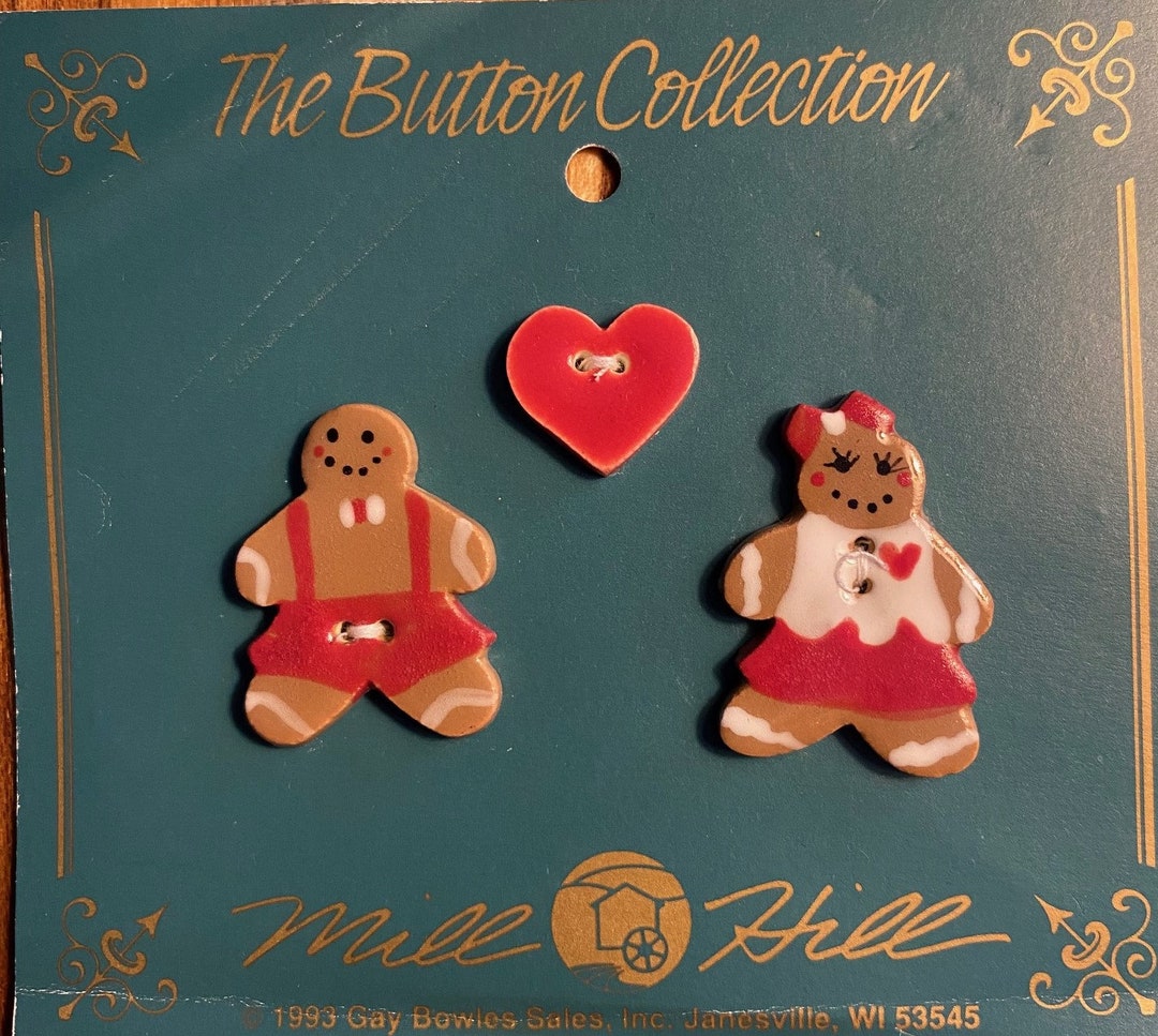 Handcrafted Ceramic Gingerbread Buttons: Boy, Girl, Heart - Etsy