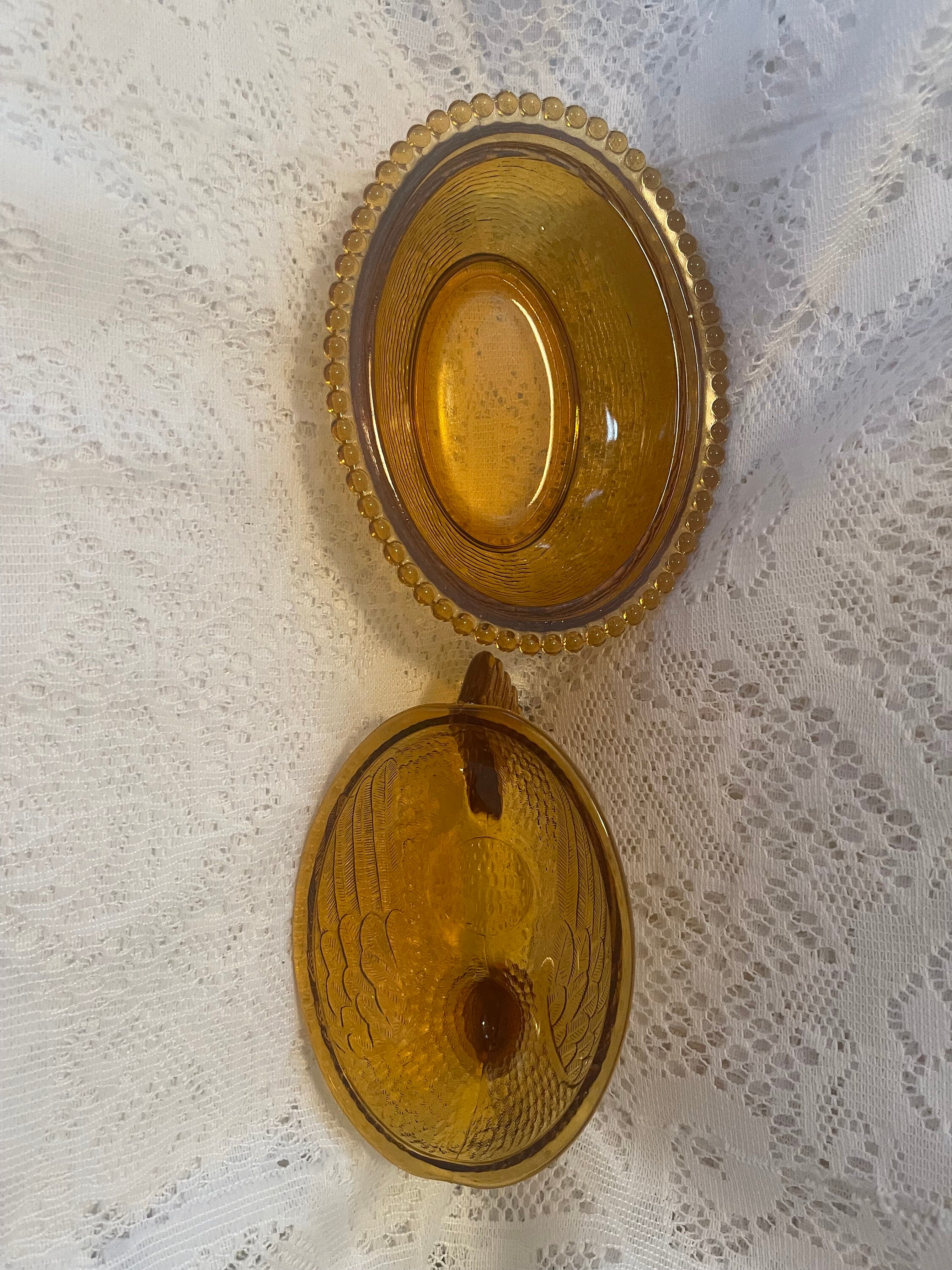 Vintage Indiana Glass Hen on Nest 7 Dish - Etsy