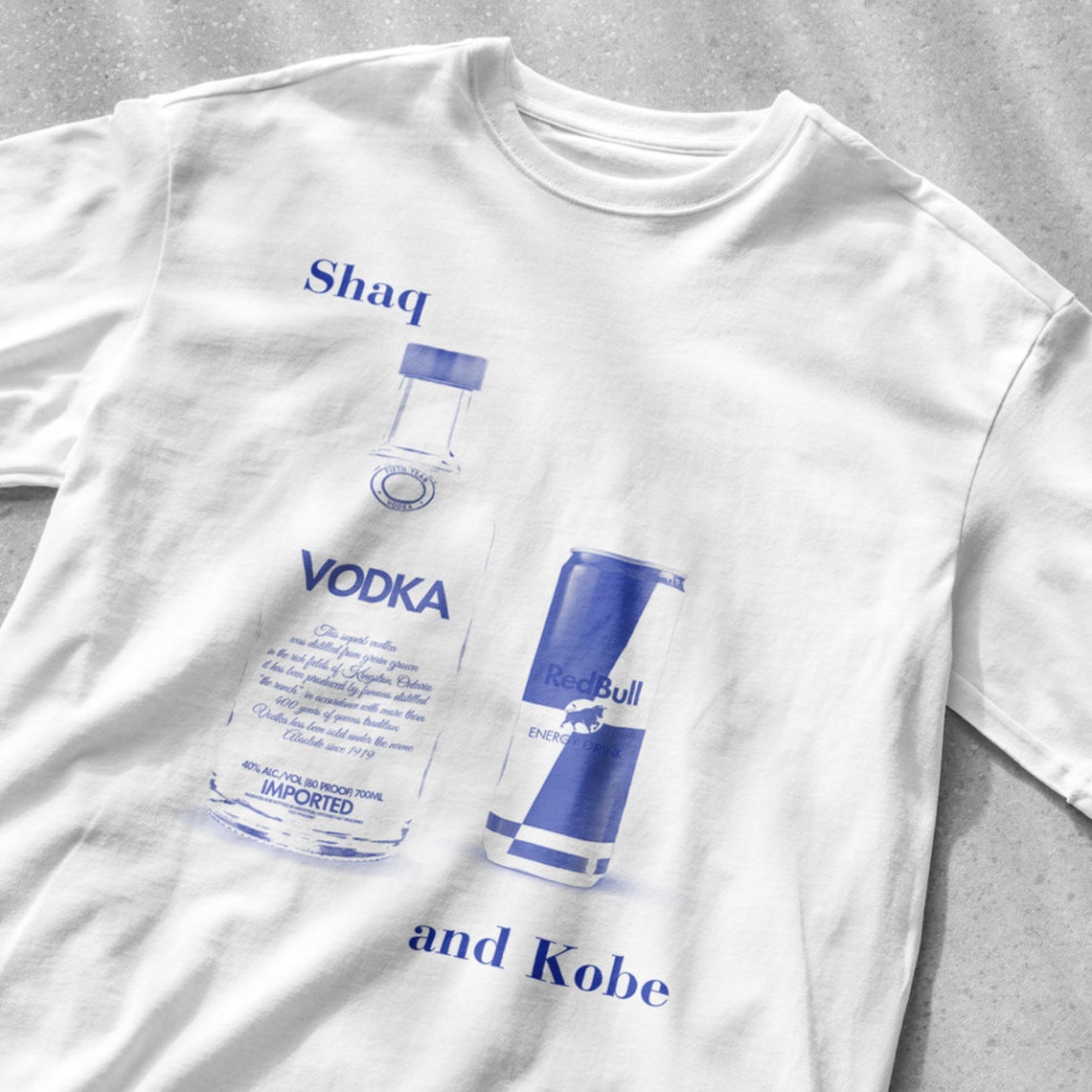 Vodka Redbull Shaq and Kobe Drinking T-shirt, Funny Drinking T-shirt ...