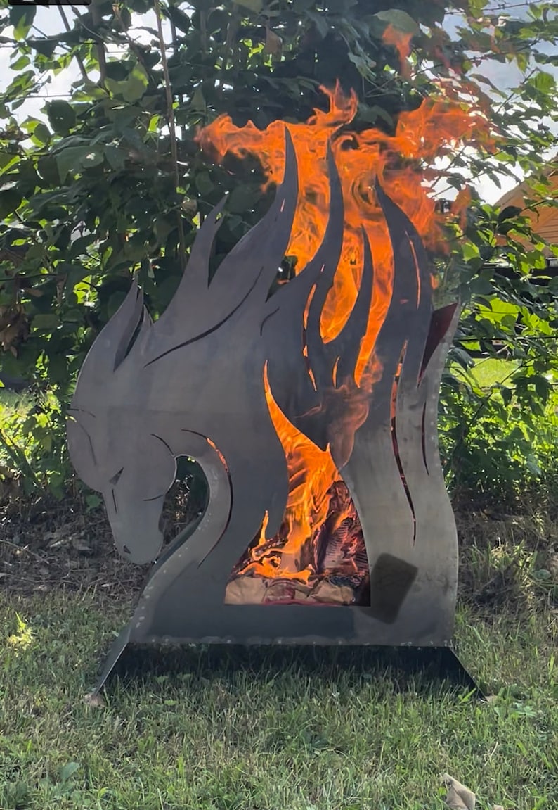 Steel Horse Head Flaming Fire Box Fire Pit Custom Fire Rings Hand ...
