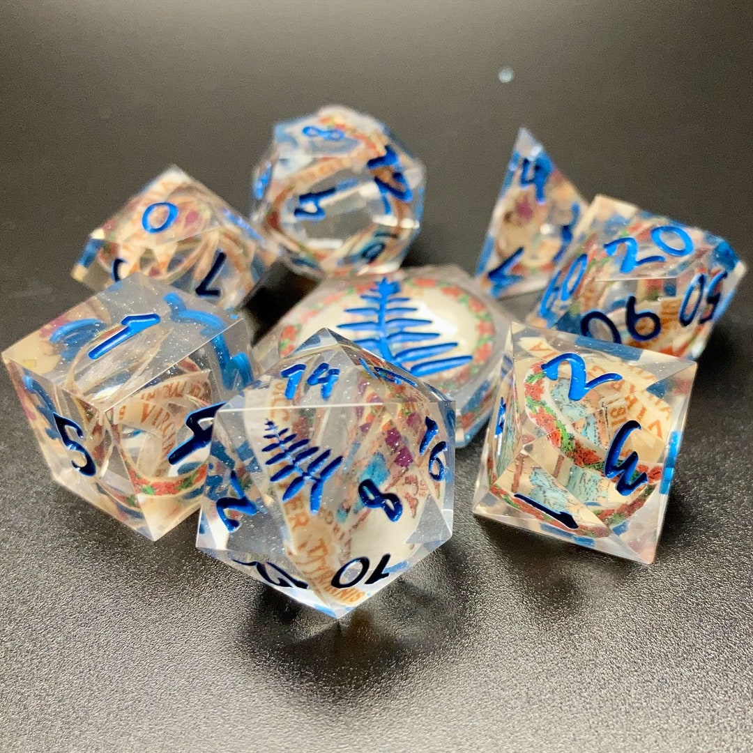Virginia Flag Dice Set - Handmade Sharp-edged Resin Dice - Paper ...