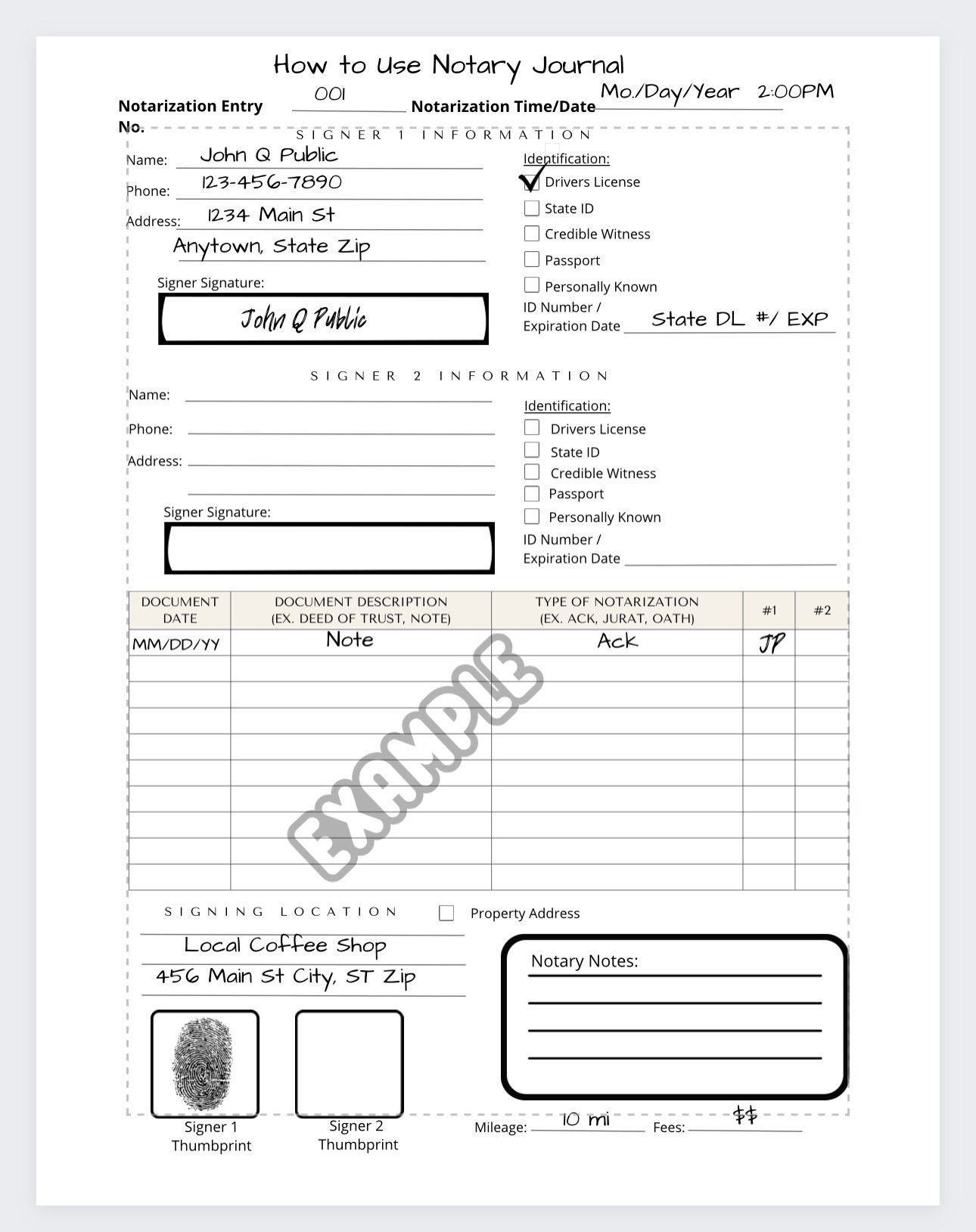Notary Journal Loan Signing Agent Record Keeping Notary Signing Agent ...