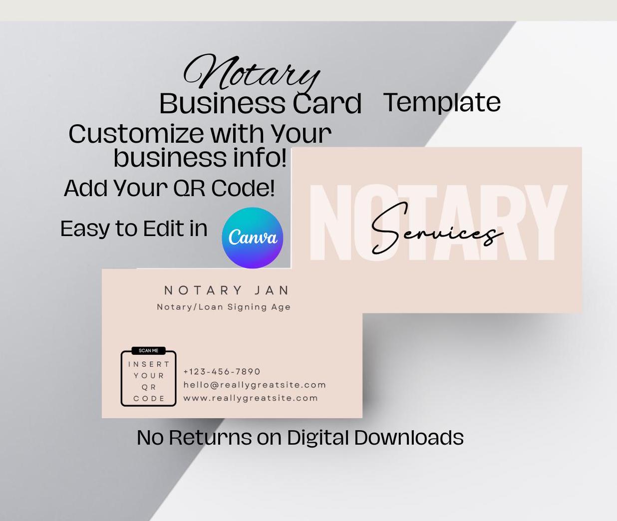 Notary Business Card Template | Business Card | Notary Marketing ...