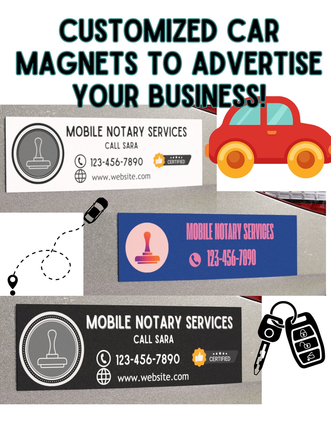 Mobile Notary Car Magnet | Custom Notary | Personalized Notary Public ...