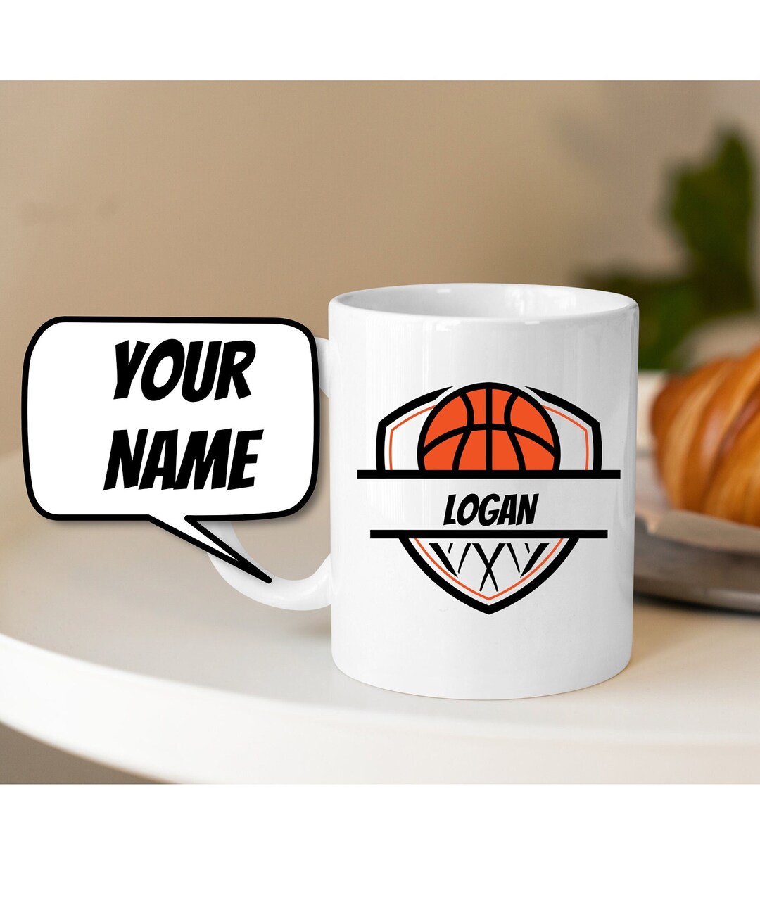 Basketball Gift Basketball Mug Cocoa Mug Boys Name Gift Personalized ...