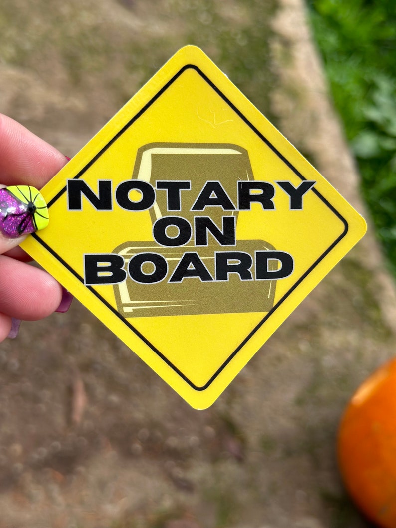 Notary on Board Sticker Notary Public Sticker Mobile Notary Water ...