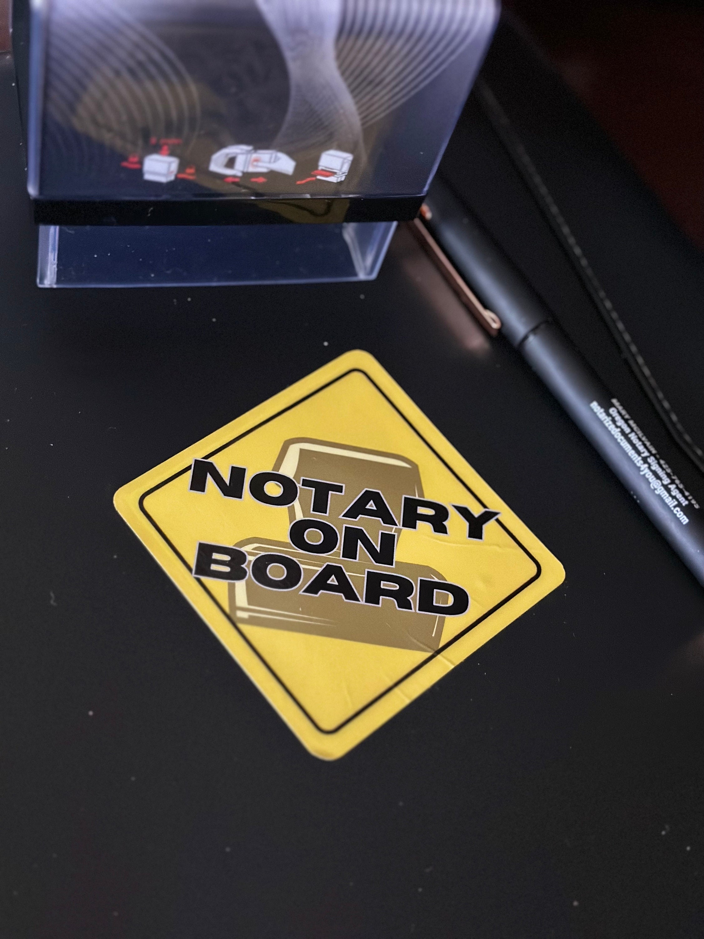 Notary on Board Sticker Notary Public Sticker Mobile Notary Water ...
