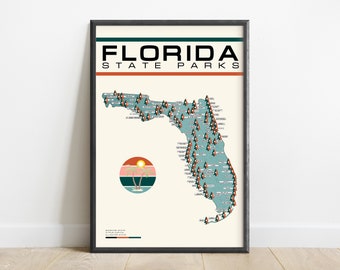 Florida State Park Checklist Screen Print Poster Jelly Press - Etsy