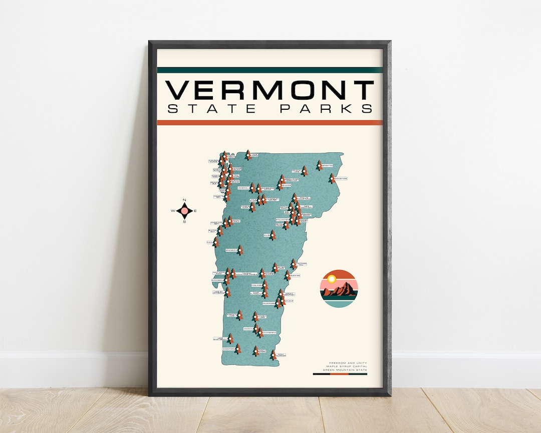Vermont State Park Map, Vermont State Park Checklist, Vermont Adventure ...