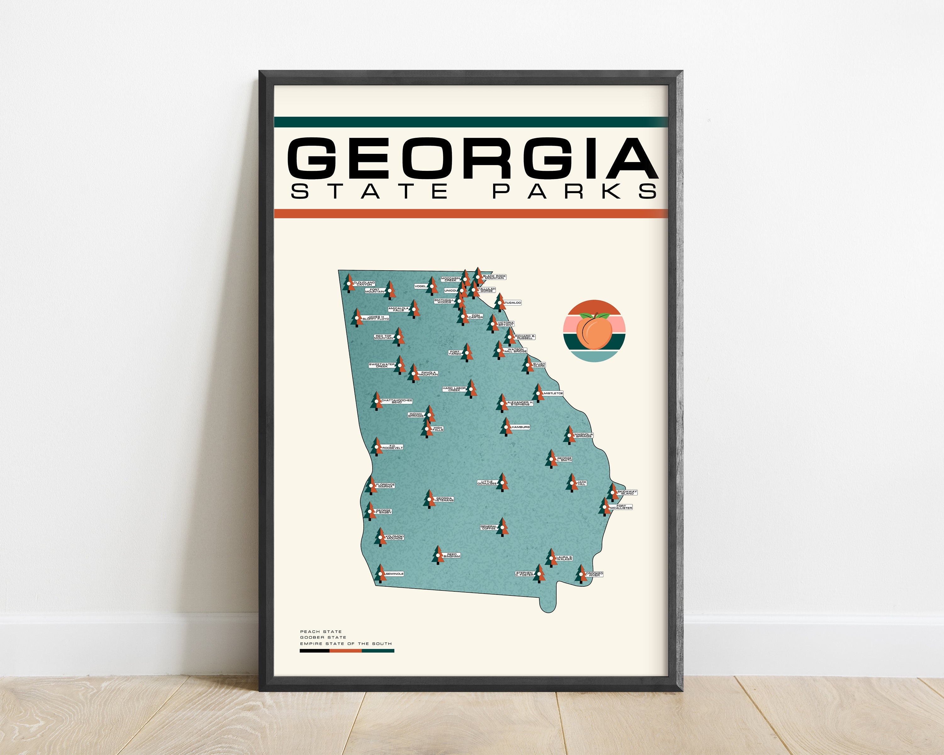 Georgia State Park Map, Georgia State Park Checklist, Georgia Adventure ...