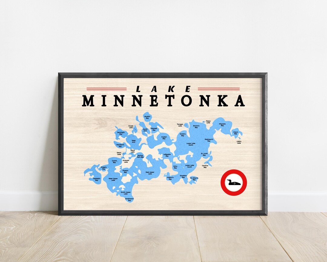 Lake Minnetonka Map Poster: Minnesota Cabin Wall Art - Etsy