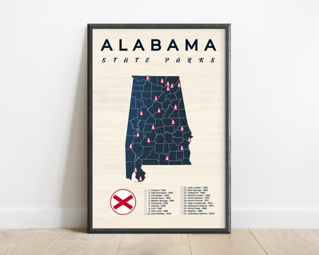 Alabama State Park Map, Alabama State Park Checklist, Alabama Adventure ...