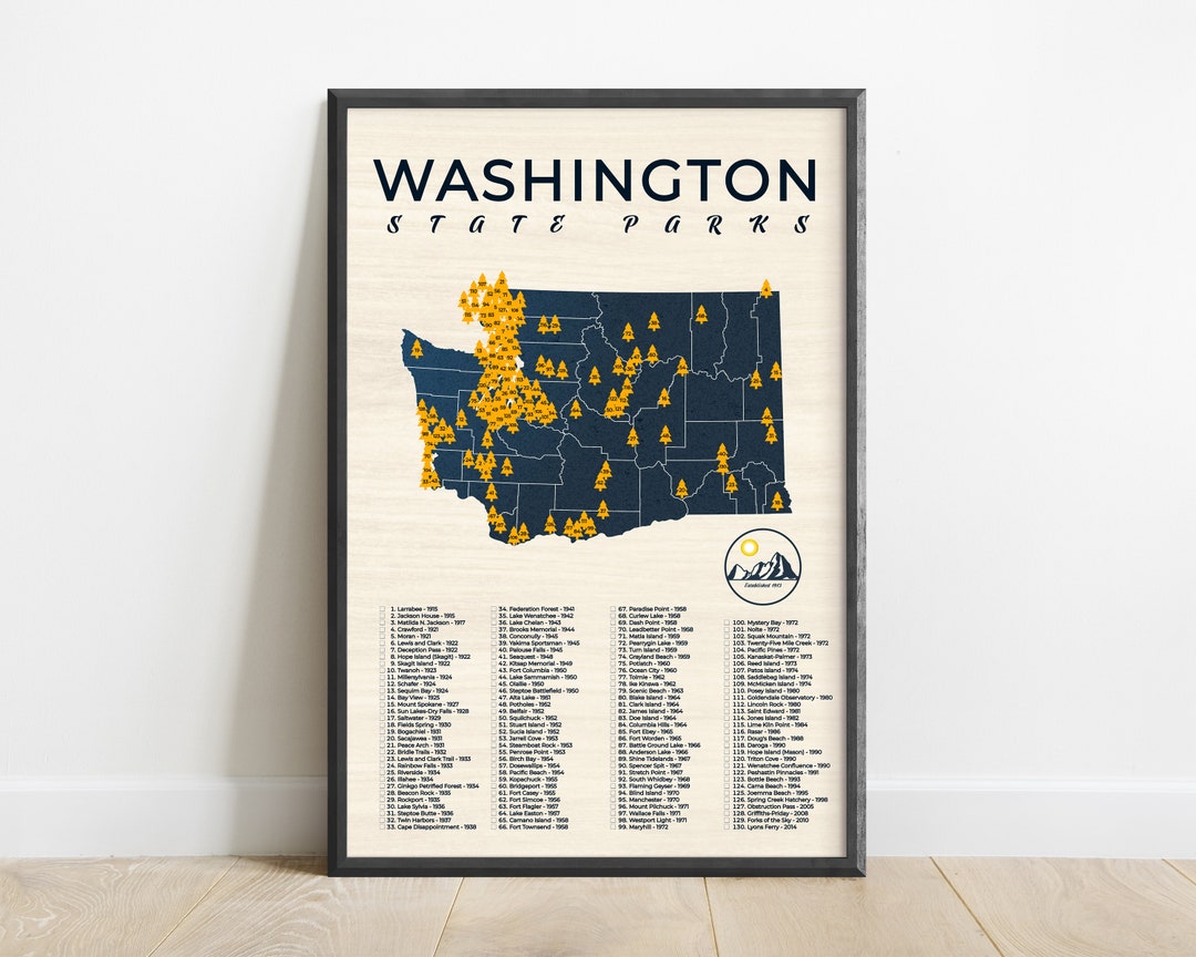 Washington State Park Map, Washington State Park Checklist, WA Guide ...