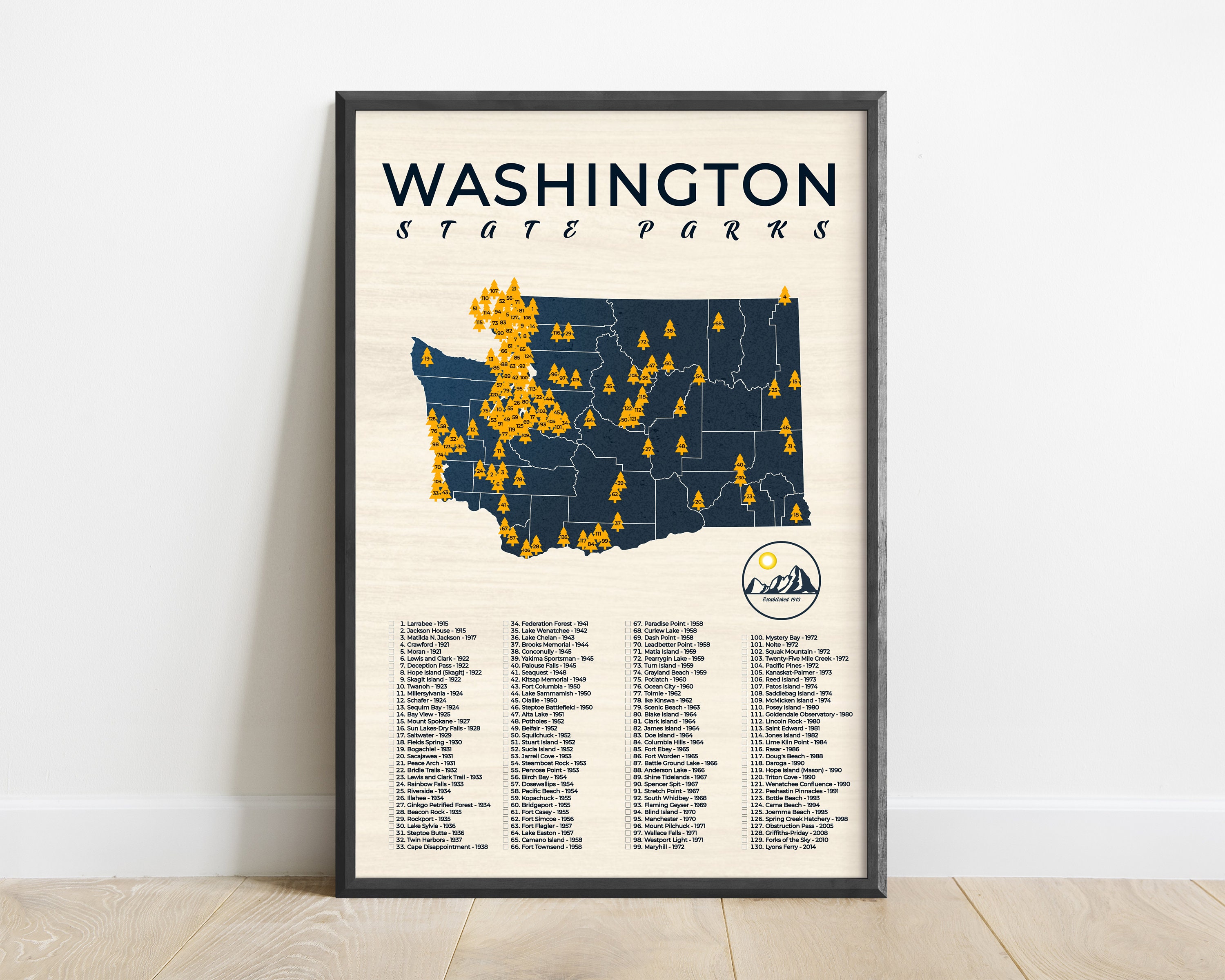 Washington State Park Map, Washington State Park Checklist, WA Guide ...