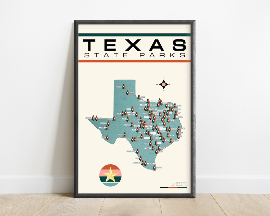 Texas State Park Map, Texas State Park Checklist, Texas Adventure Guide ...