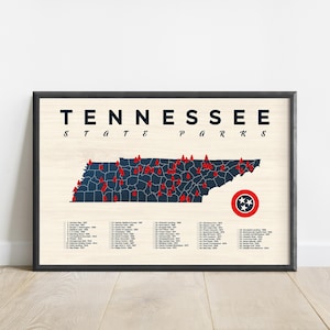 Tennessee State Park Map, Tennessee State Park Checklist, Tennessee ...