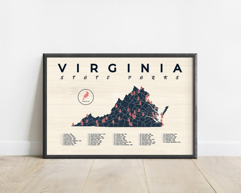 Virginia State Park Map, Virginia State Park Checklist, Virginia ...